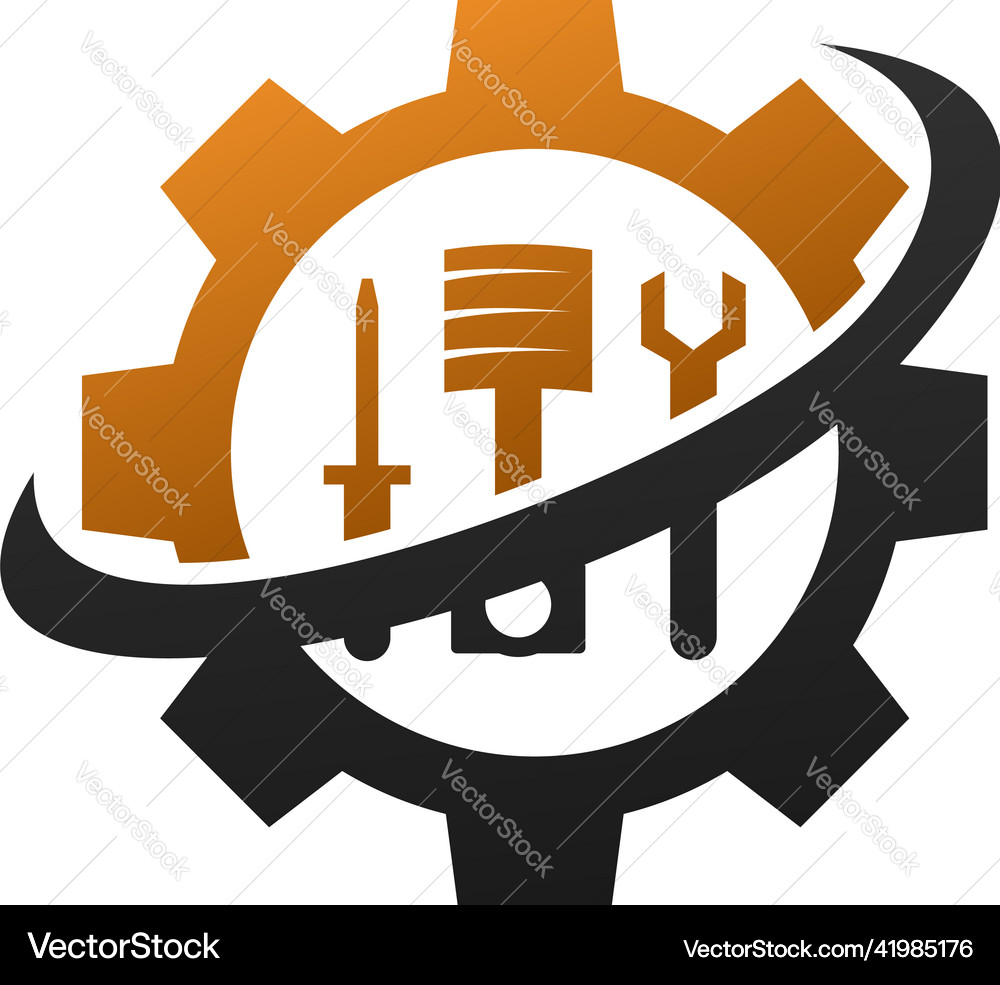 Service gear machine logo icon brand identity Vector Image