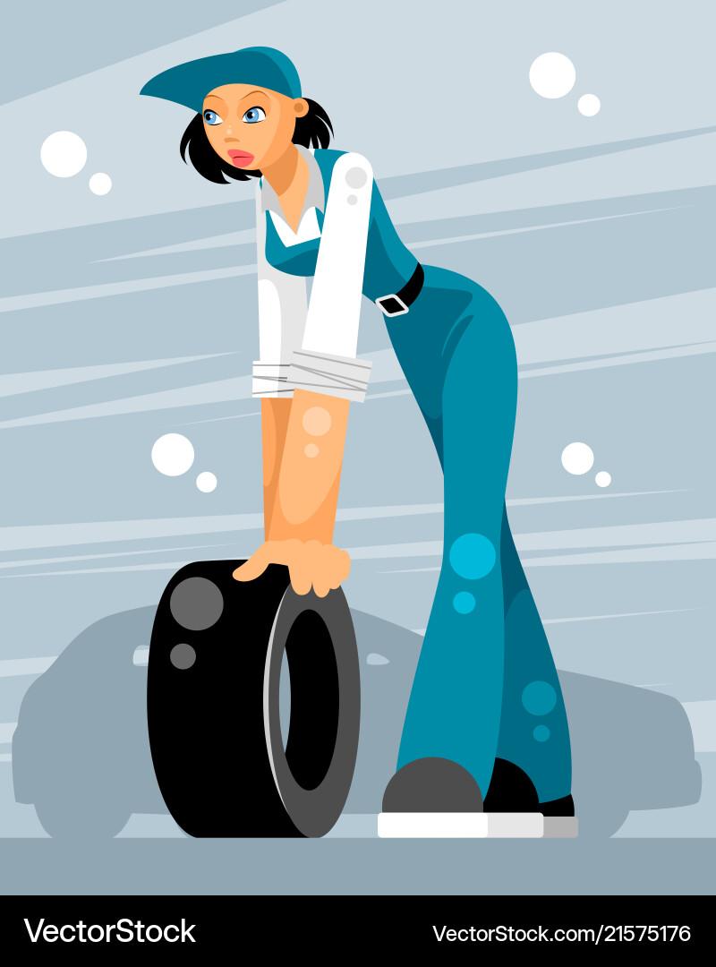 Woman car mechanic Royalty Free Vector Image - VectorStock