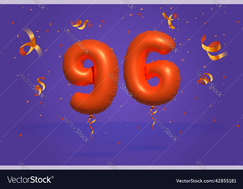 3d number 96 sale off discount promotion made Vector Image