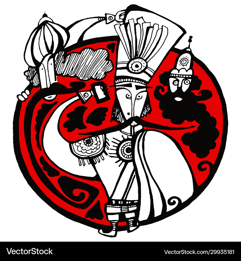 Abstract design ferdowsi shahnameh characters Vector Image
