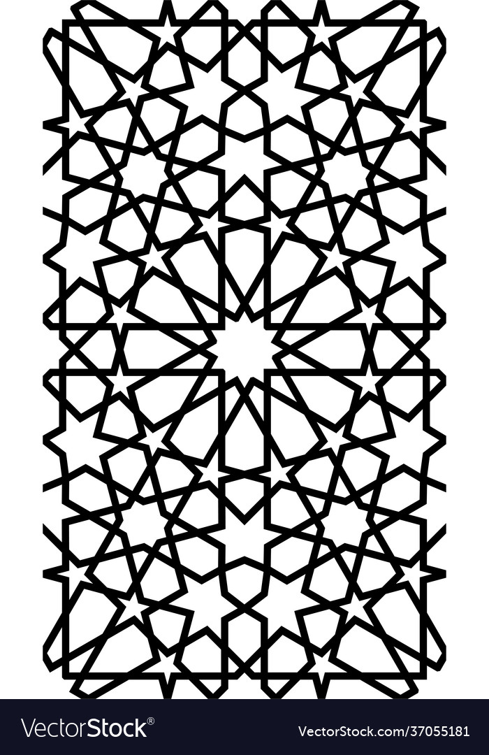 Arabic linear pattern geometric linear background Vector Image