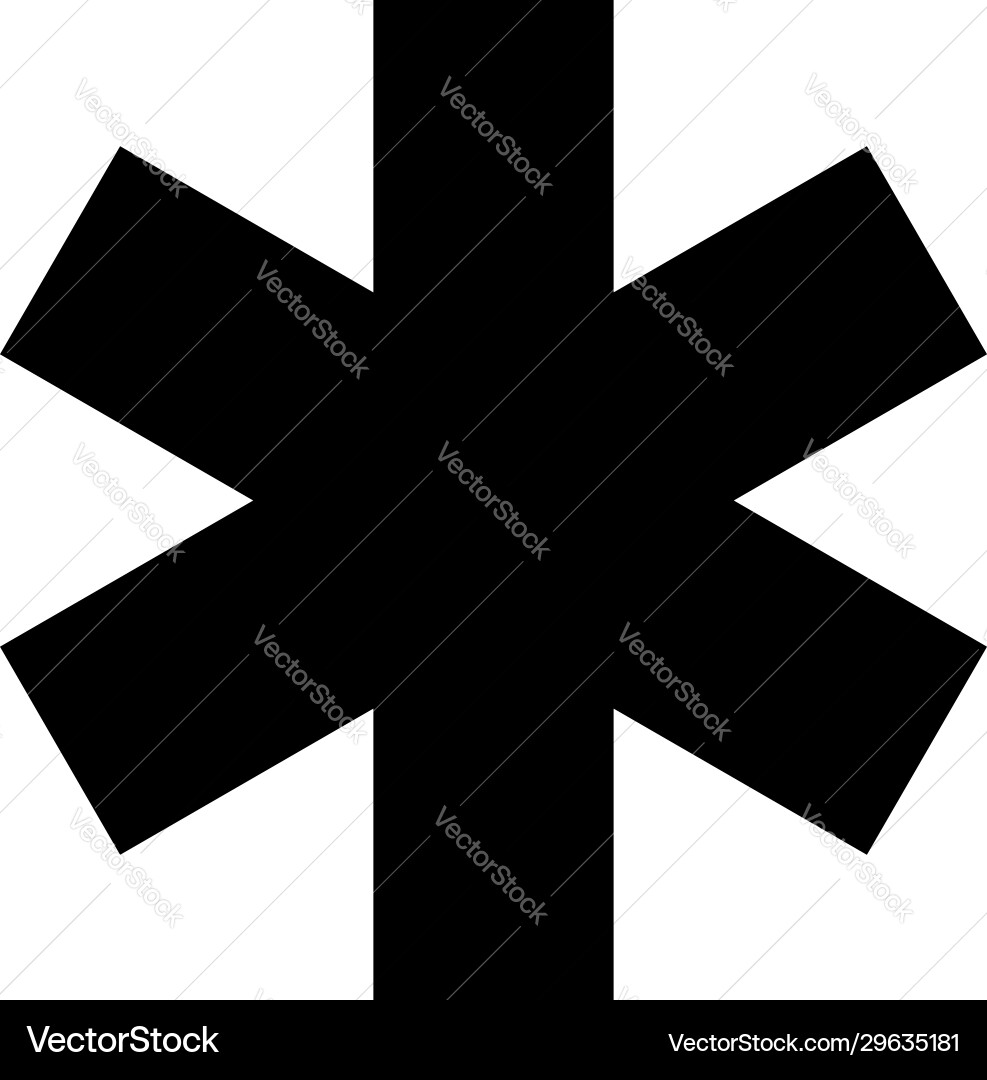 Black asterisk sign isolated on white background Vector Image