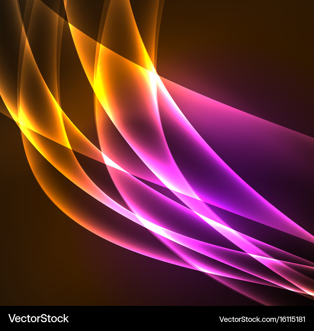 Energy lines glowing waves in dark Royalty Free Vector Image