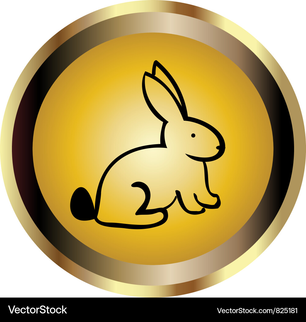 Gold seal of rabbit Royalty Free Vector Image - VectorStock