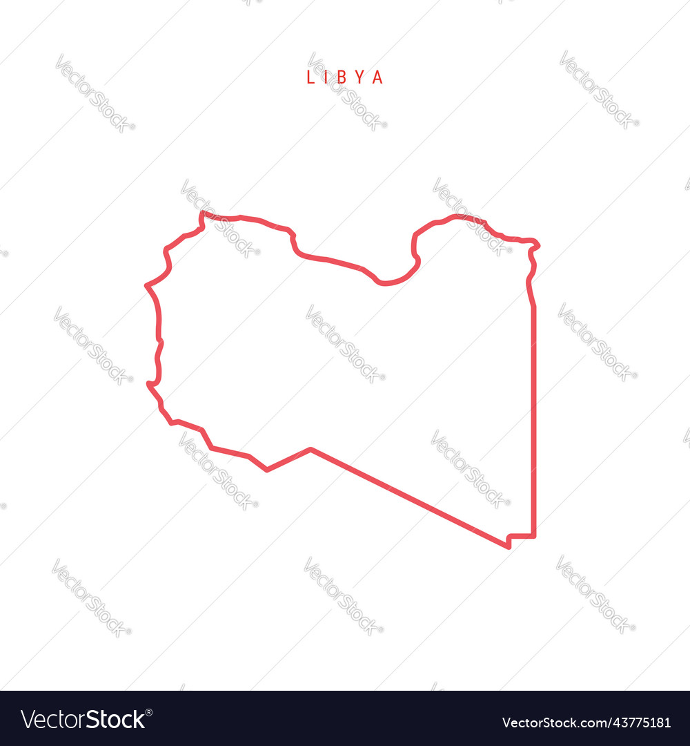 Libya editable outline map Royalty Free Vector Image