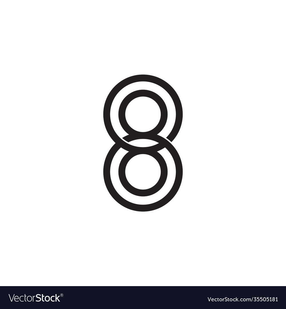 Linked Loop Circles Object Lines Art Logo Vector Image