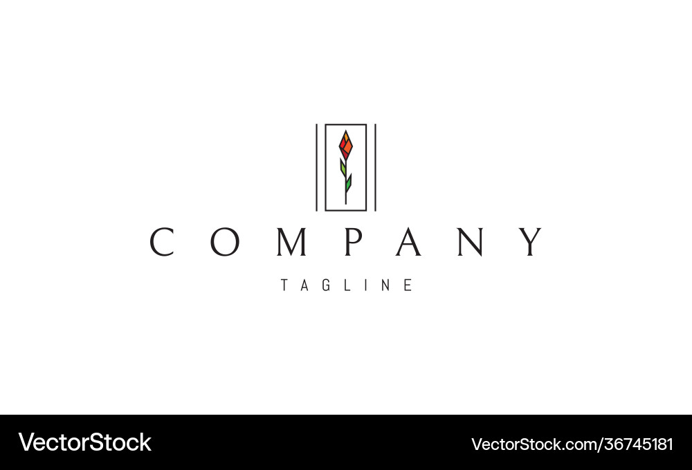 Logo on which an abstract image a rose Royalty Free Vector