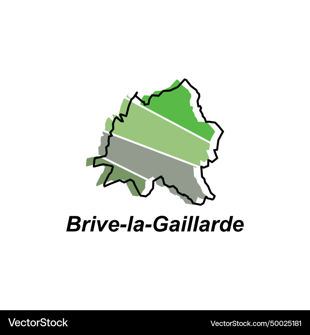 Map of the brive la gaillarde borders Royalty Free Vector