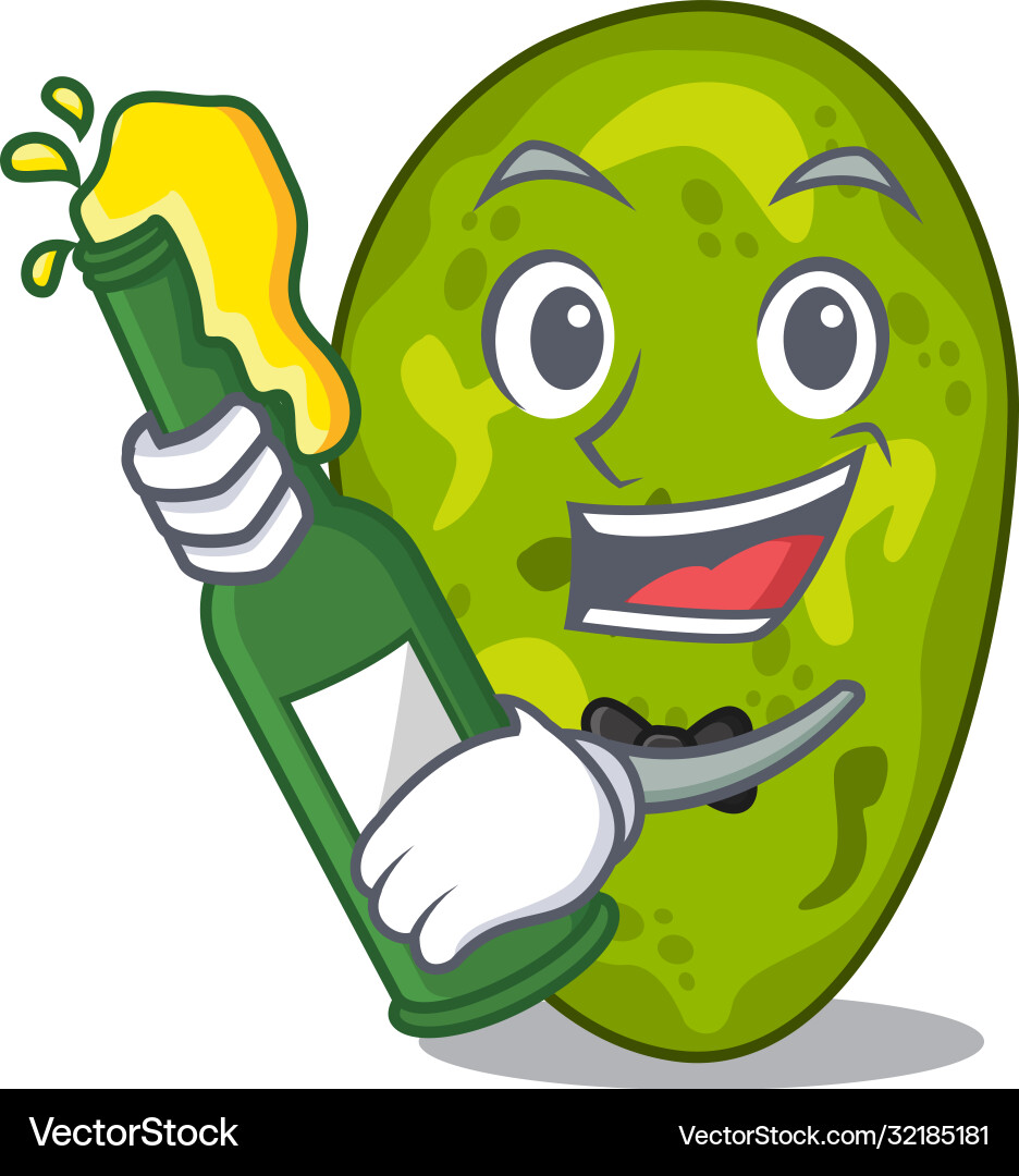 Mascot character design cyanobacteria say Vector Image