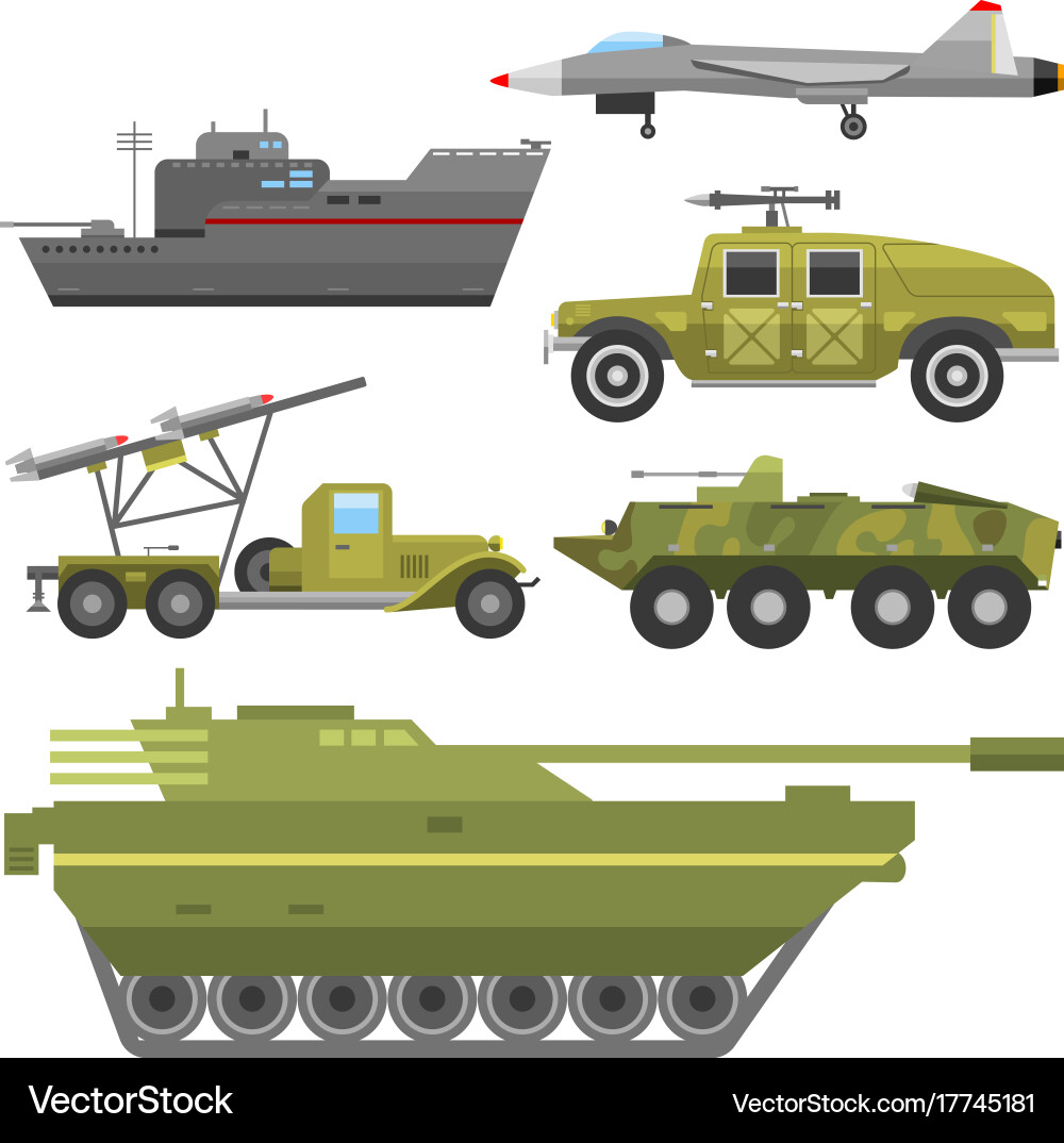 Military technic army war transport fighting Vector Image