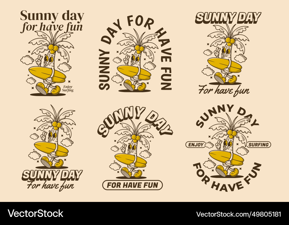 Sunny day for have fun mascot character Royalty Free Vector