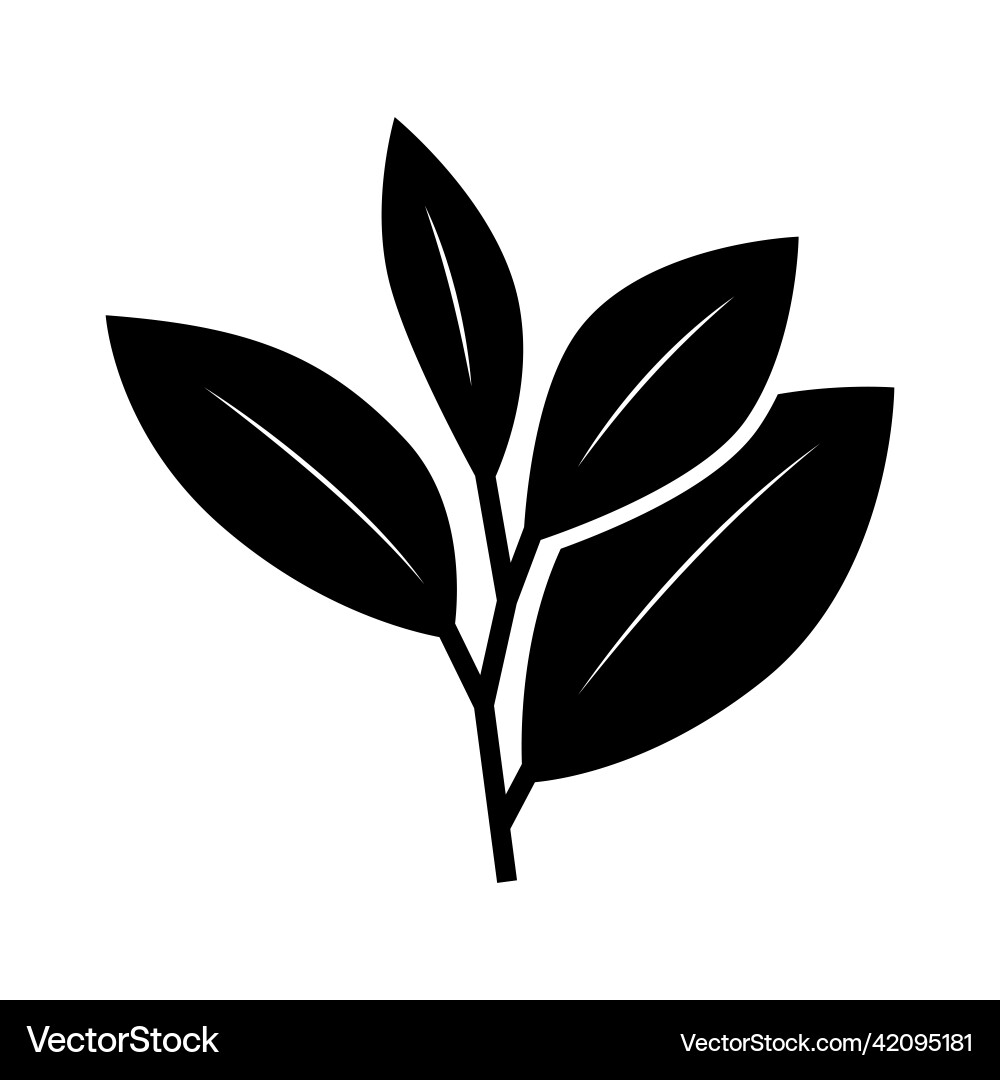 Tea leaf icon plant sprout icon eco environment Vector Image