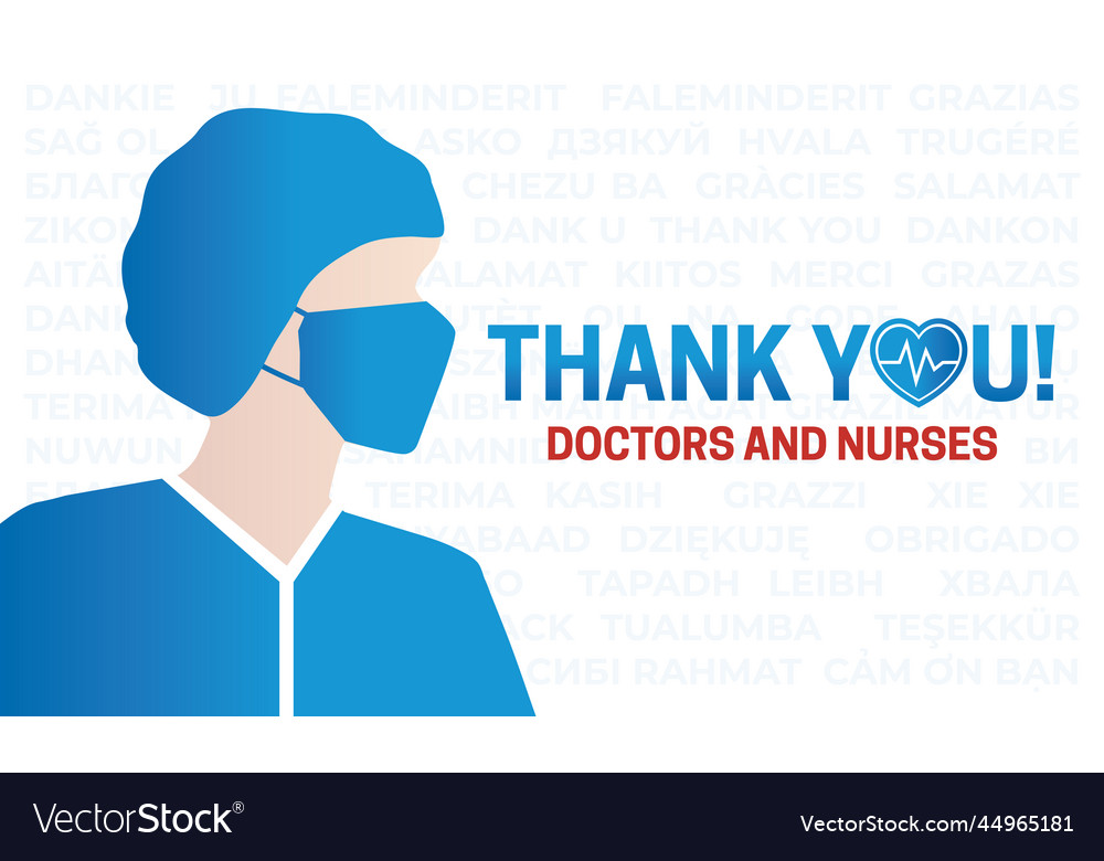 Thank you doctors and nurses Royalty Free Vector Image