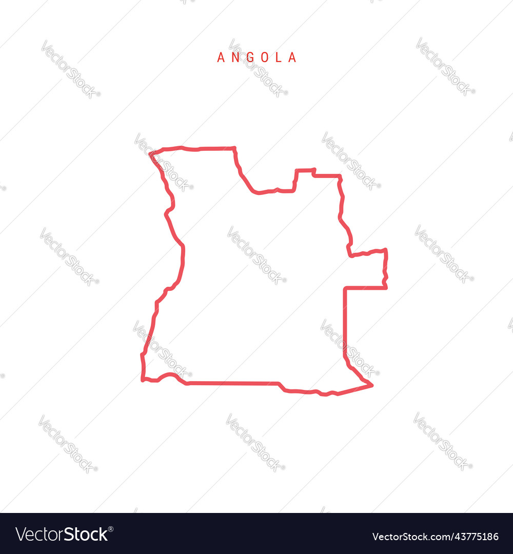 Angola editable outline map Royalty Free Vector Image