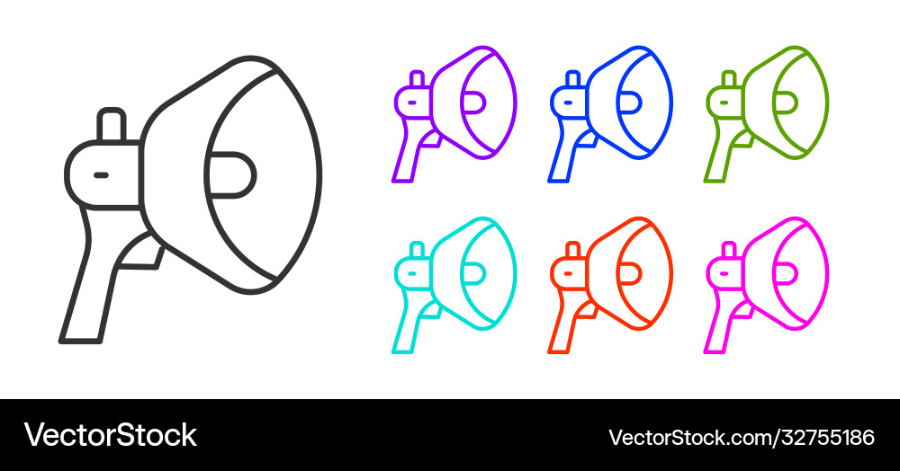 Black line megaphone icon isolated on white Vector Image