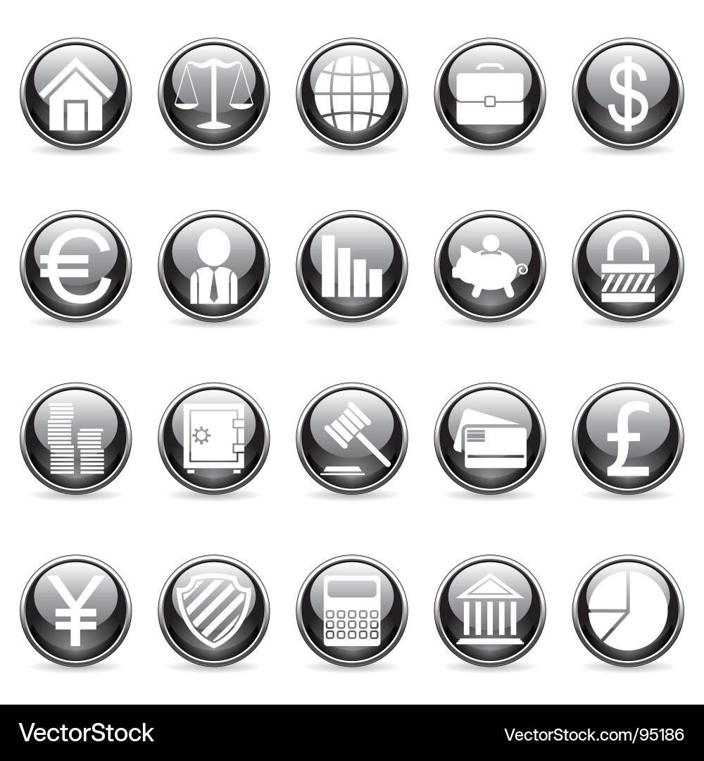 Business and finance buttons Royalty Free Vector Image