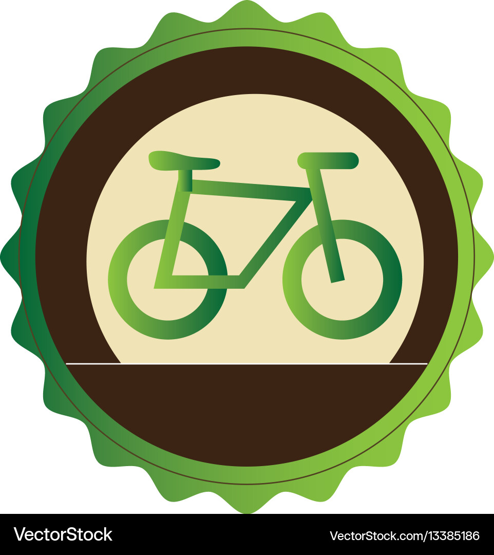 Colorful circular frame with eco bike Royalty Free Vector