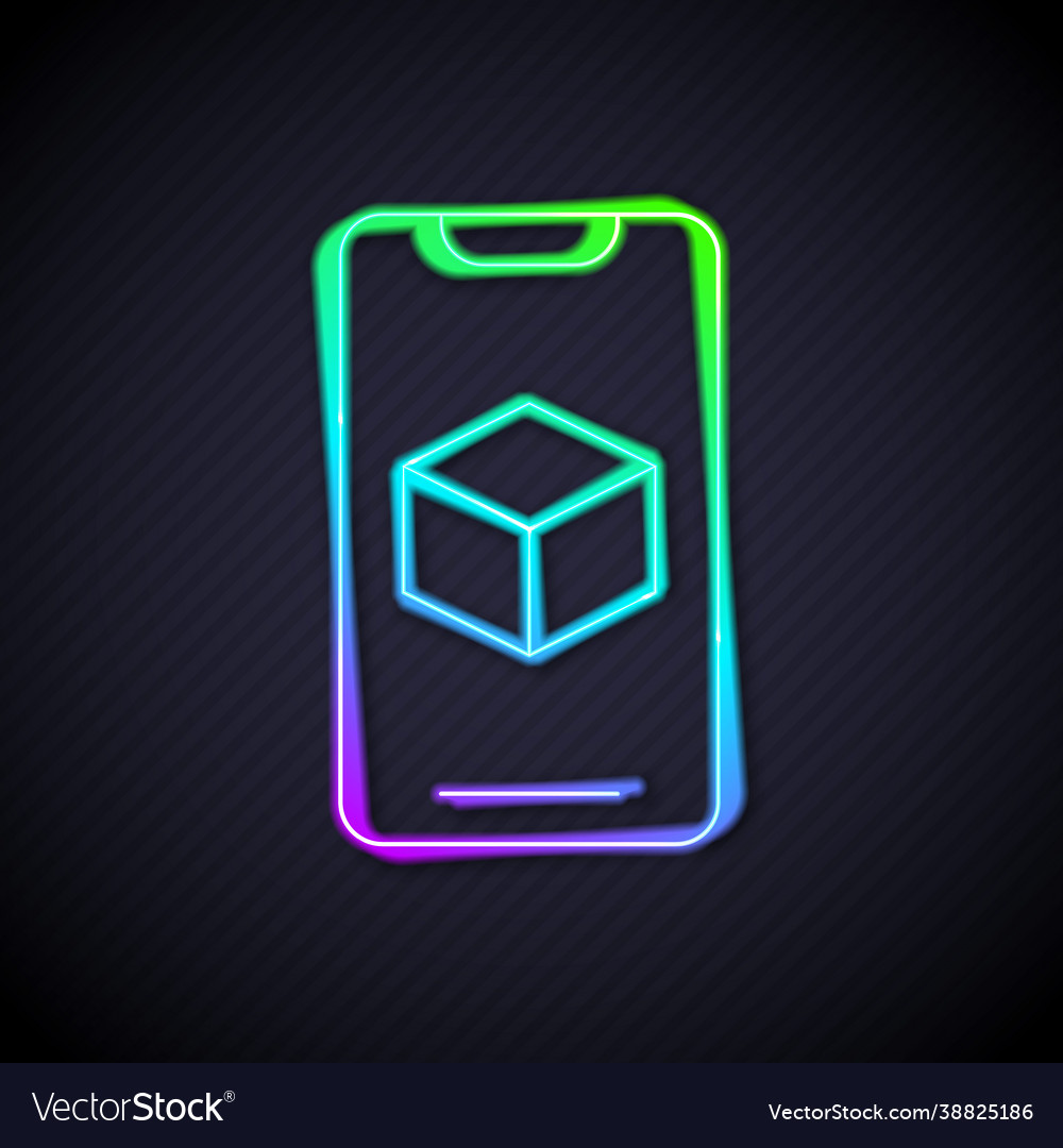 Glowing neon line 3d printer software icon Vector Image