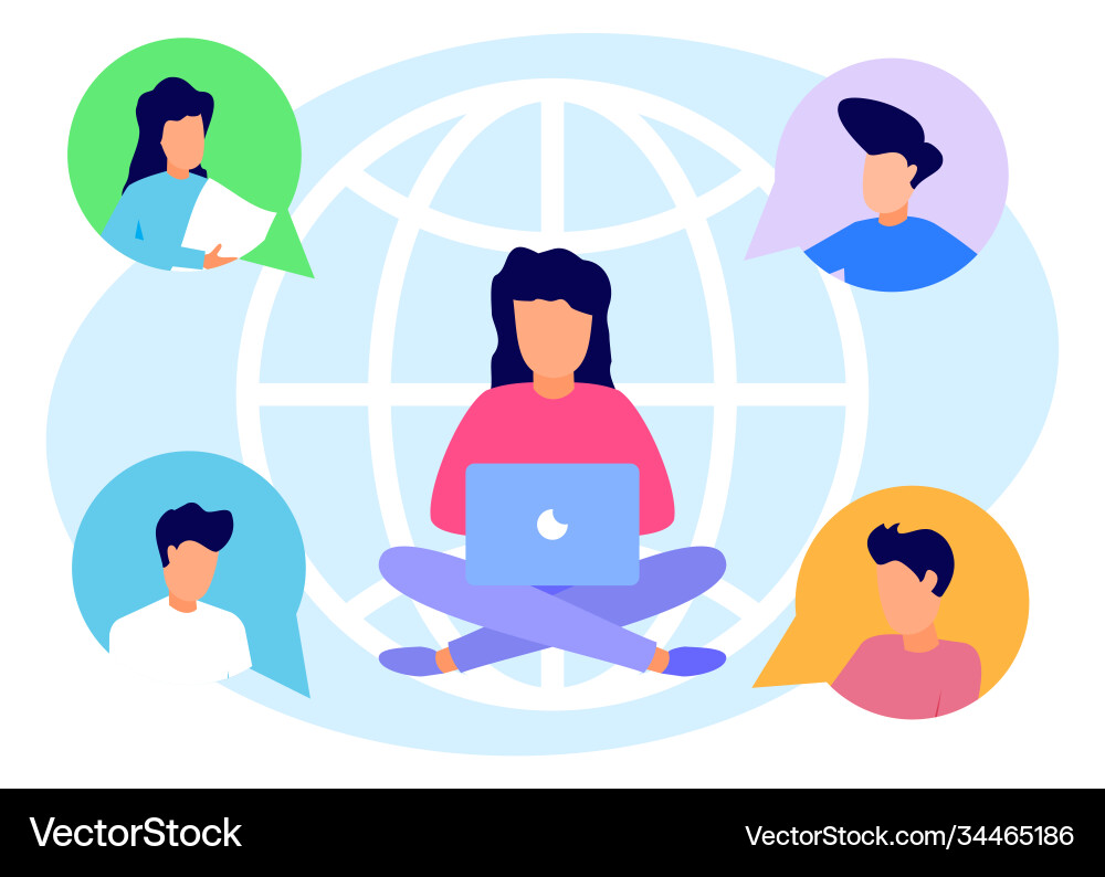 Graphic cartoon character long distance Royalty Free Vector