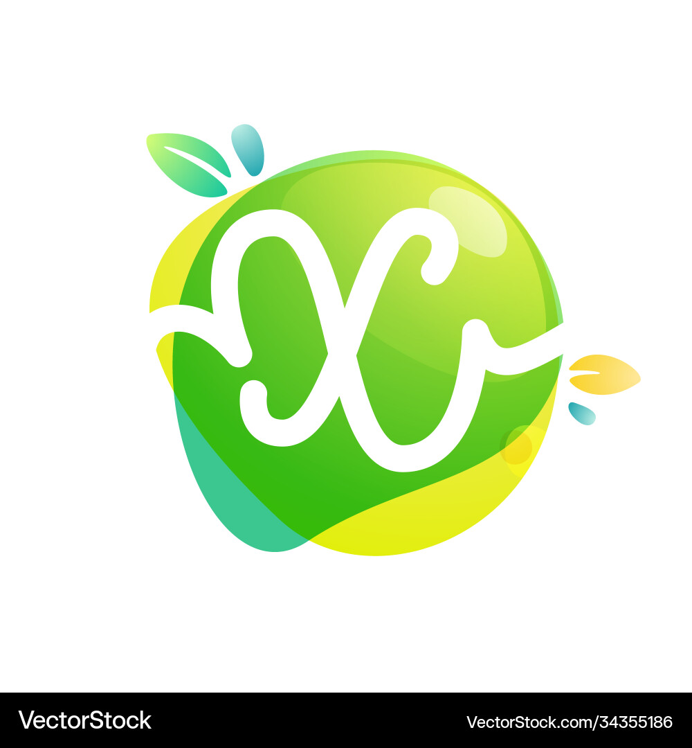 Green eco letter x logo Royalty Free Vector Image