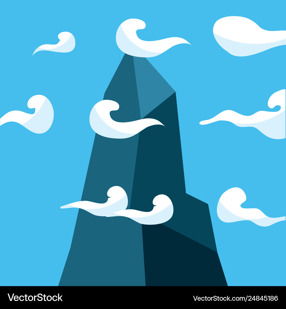 High mountain sky clouds landscape Royalty Free Vector Image