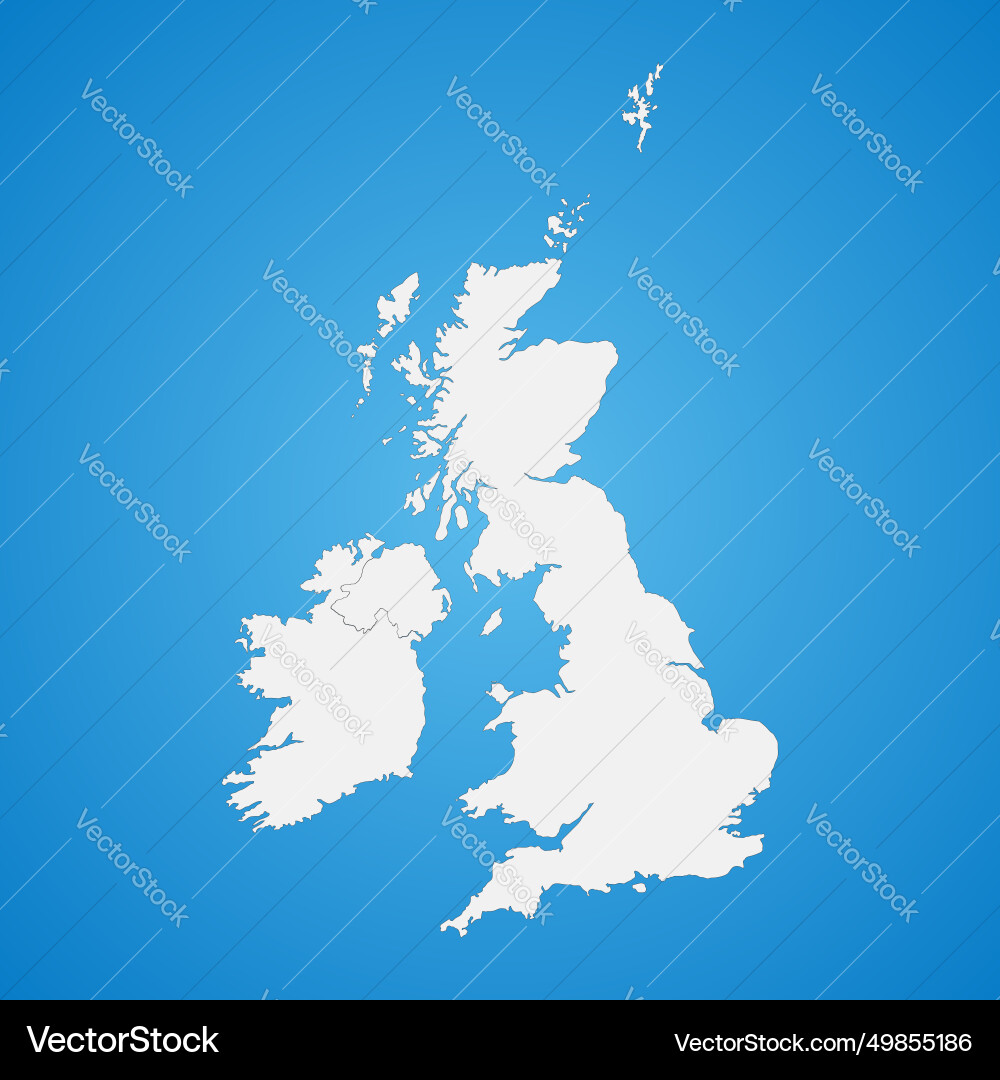 Highly detailed united kingdom map with borders Vector Image