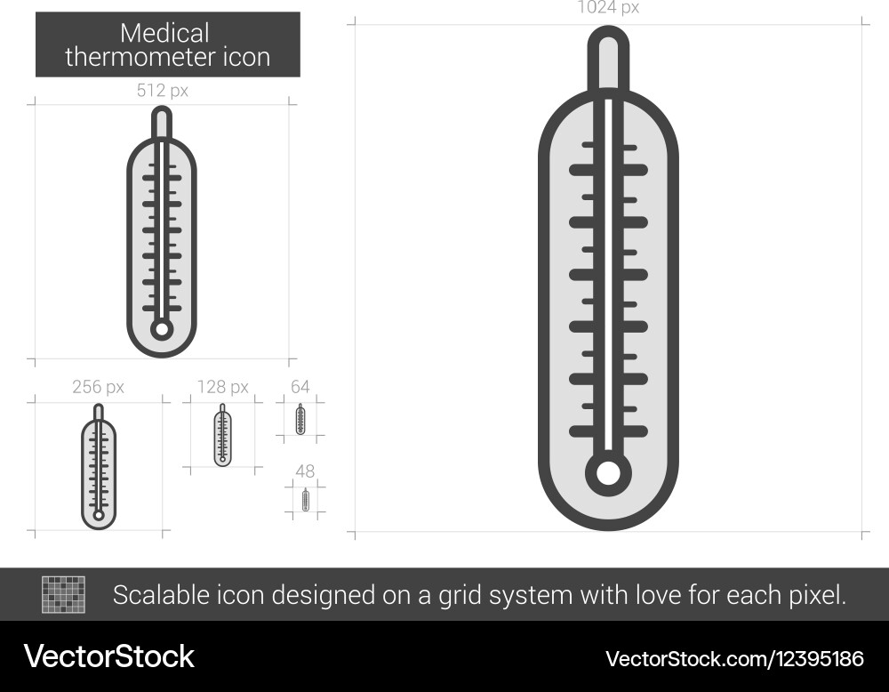 Medical thermometer line icon Royalty Free Vector Image