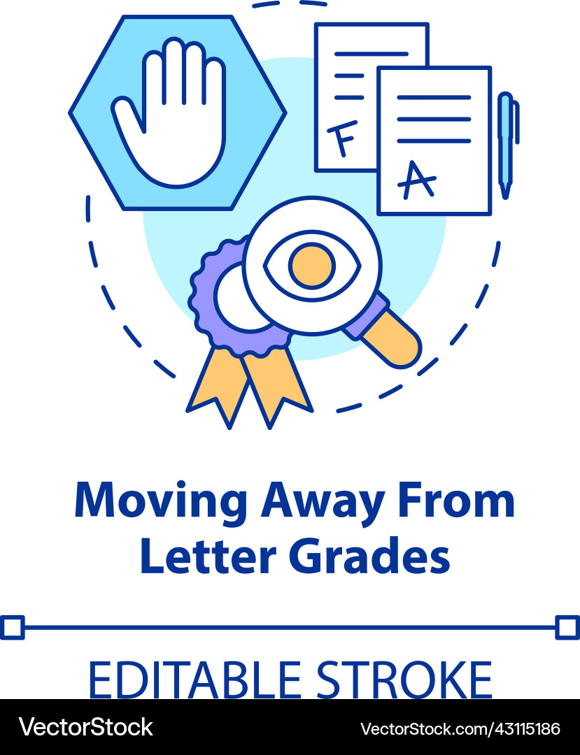 Moving away from letter grades concept icon Vector Image