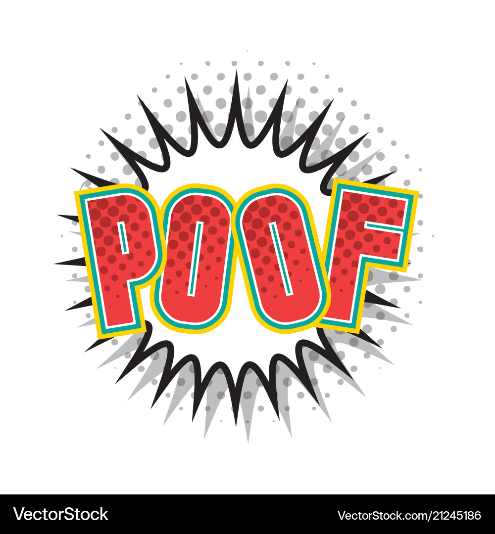 Poof comic pop art style Royalty Free Vector Image