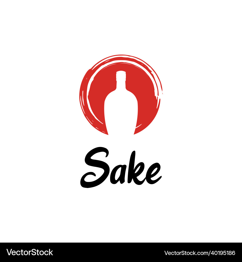 Sake japanese logo design inspiration Royalty Free Vector