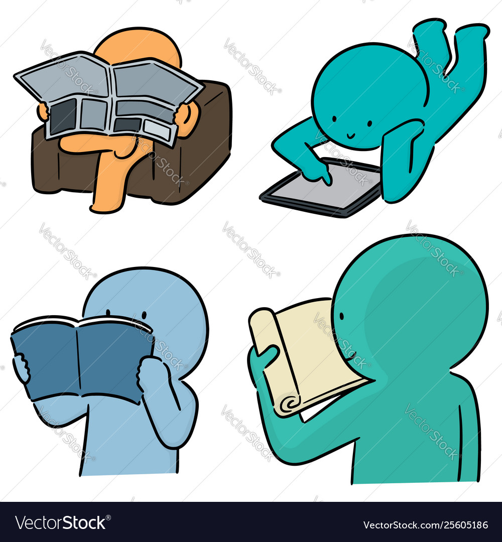 Set reader Royalty Free Vector Image - VectorStock