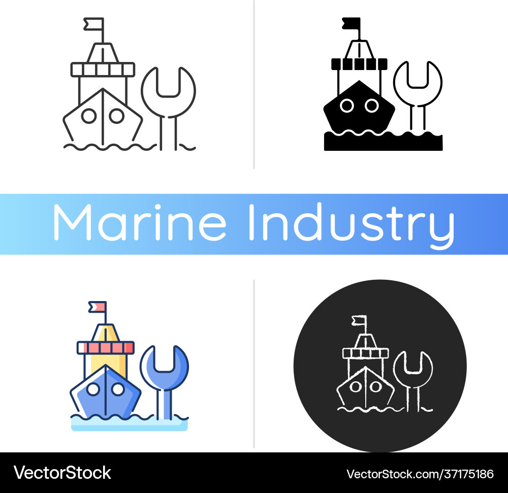 Ship maintenance and repair icon Royalty Free Vector Image