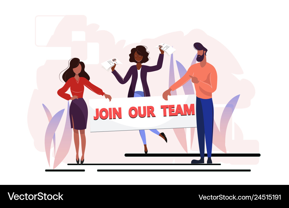 A colourful that calls to join the Royalty Free Vector Image