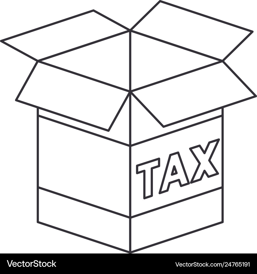 Box carton with taxes Royalty Free Vector Image