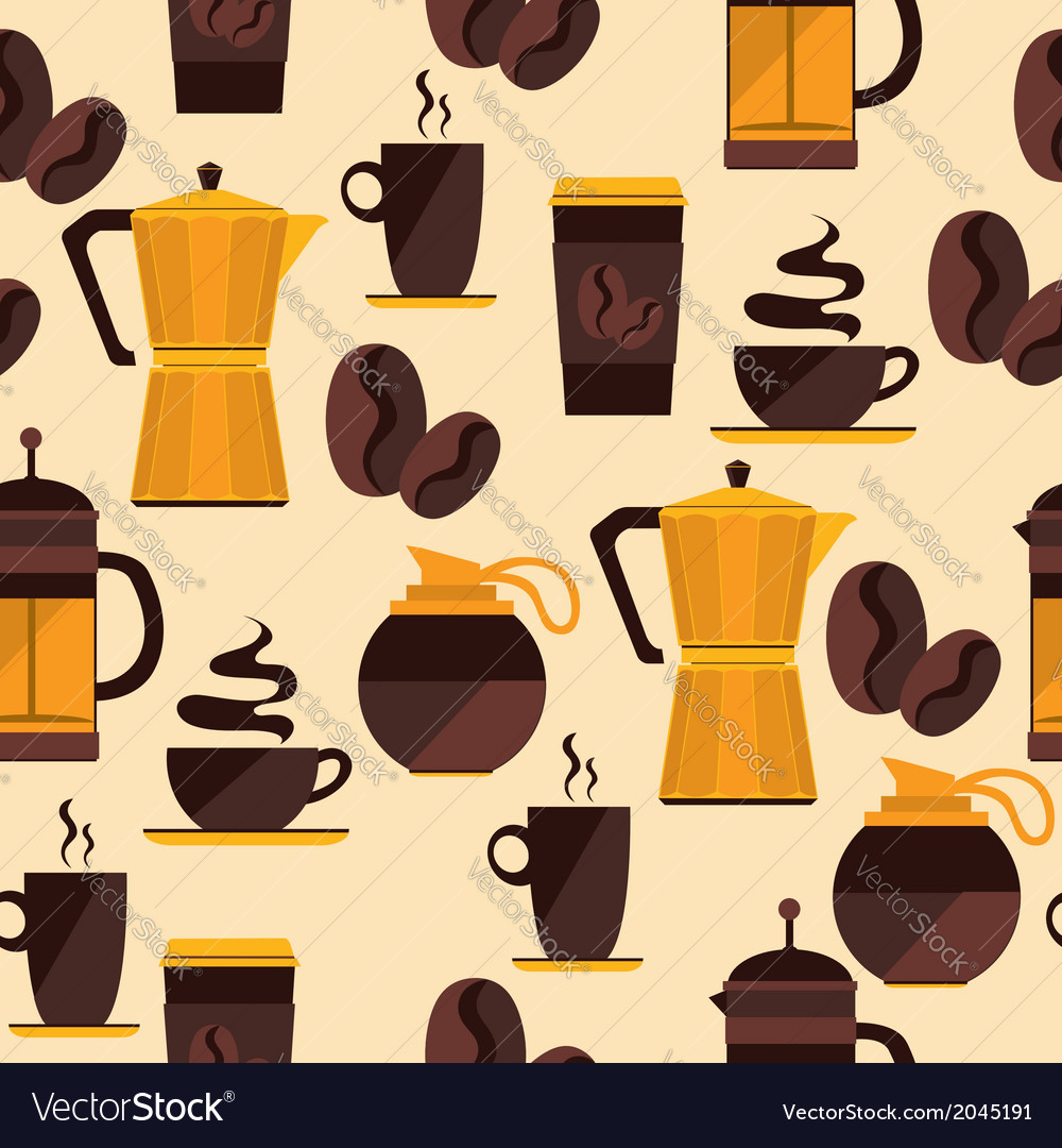 Coffee seamless pattern for menu shop Royalty Free Vector