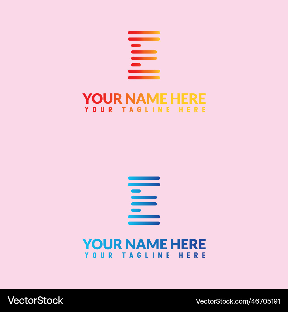 E letter logo or text logo or word logo design Vector Image