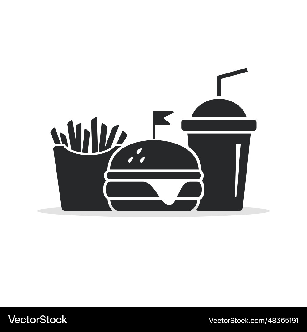 Fast food menu icon isolated on white background Vector Image