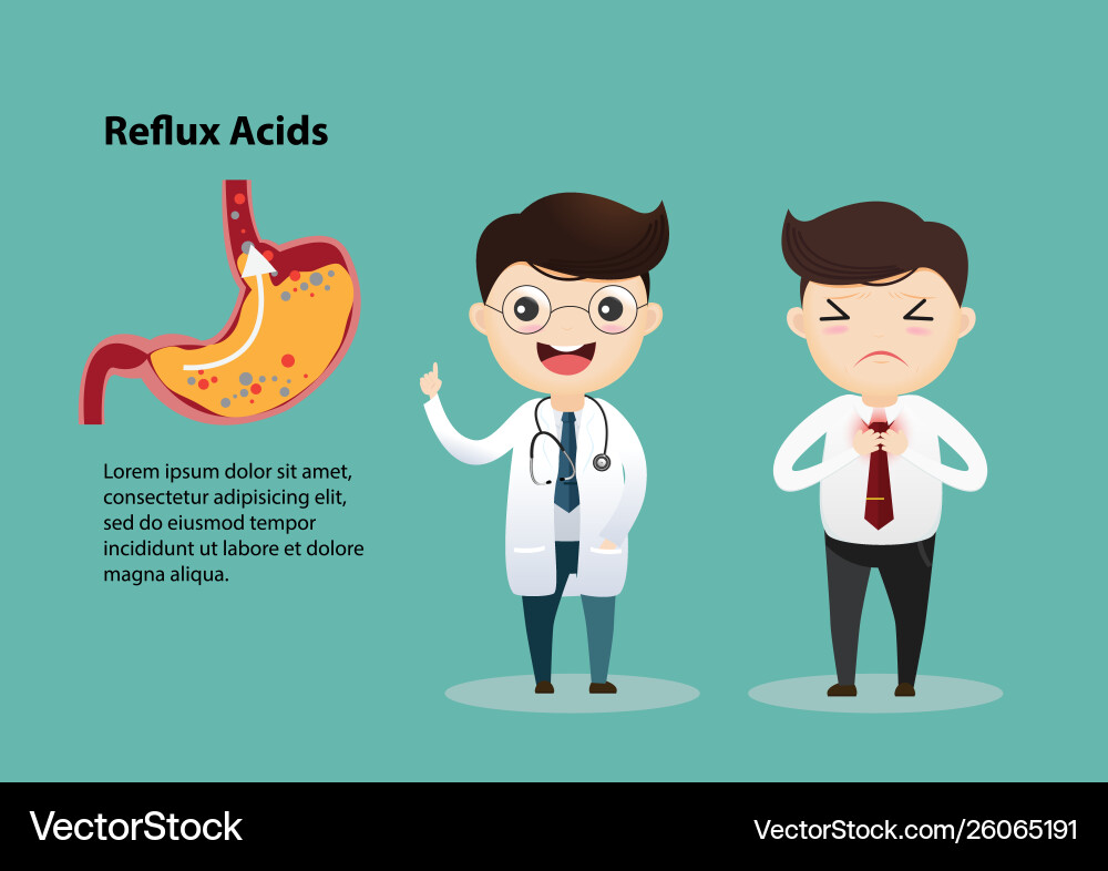 Gastro-esophageal reflux disease gerd Royalty Free Vector