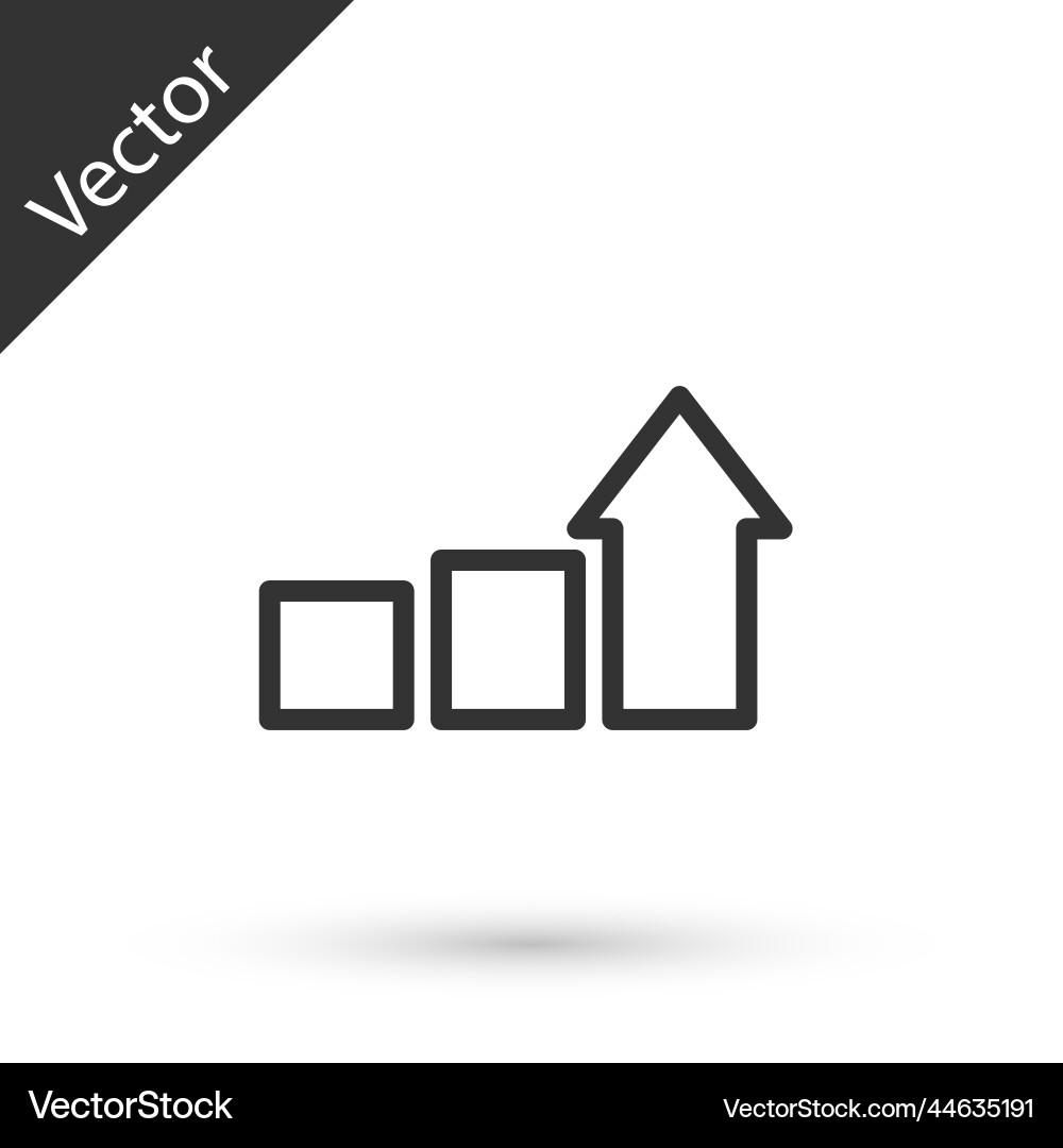 Grey line financial growth icon isolated on white Vector Image