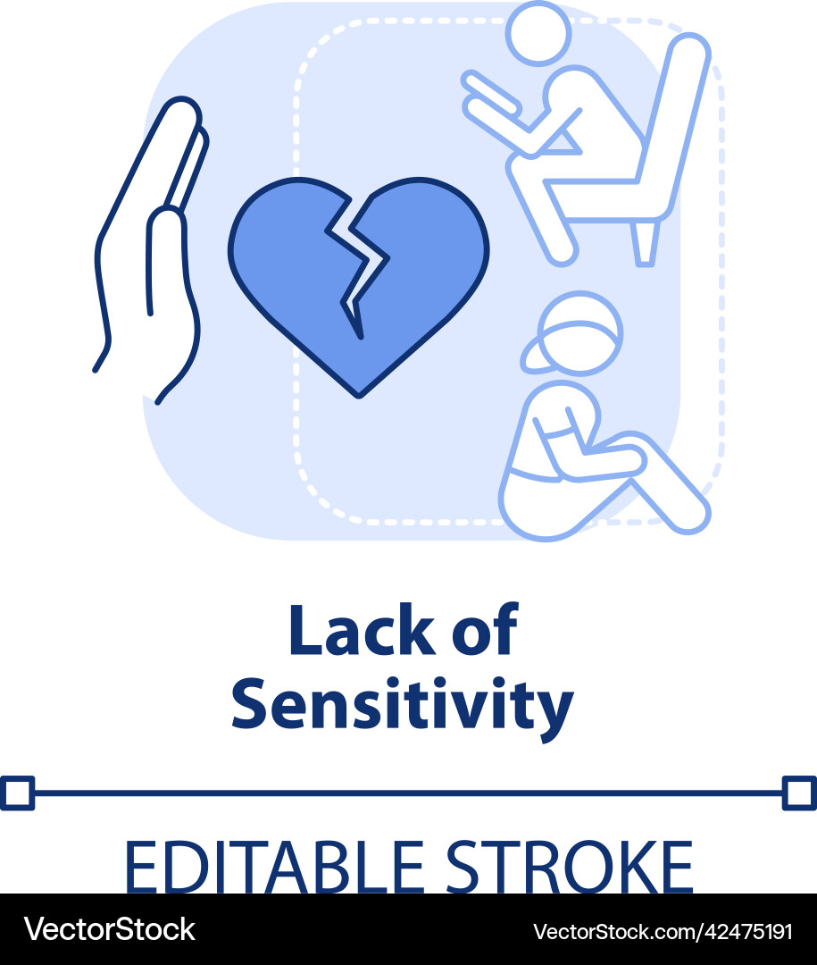 Lack of sensitivity light blue concept icon Vector Image