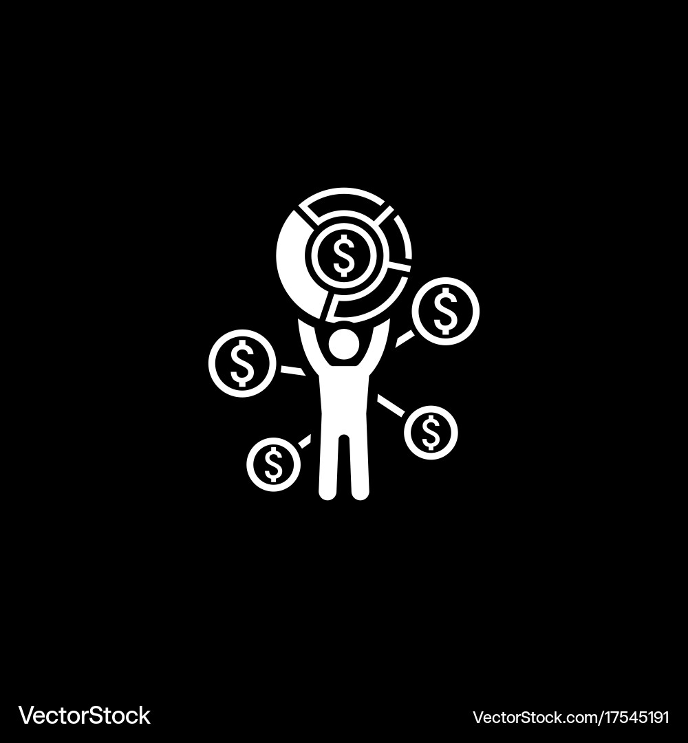 Market share icon business concept flat design Vector Image