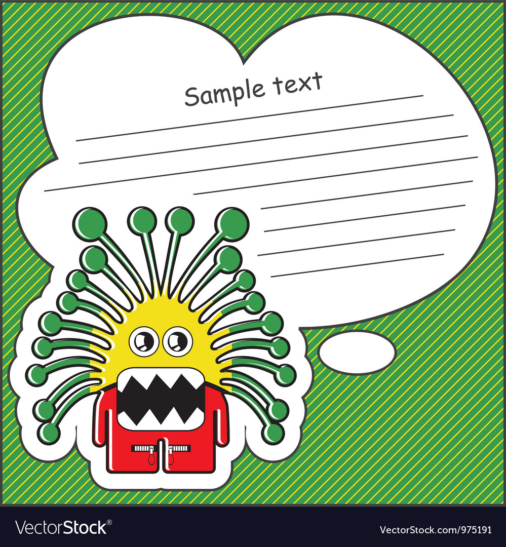 Monster with message cloud Royalty Free Vector Image