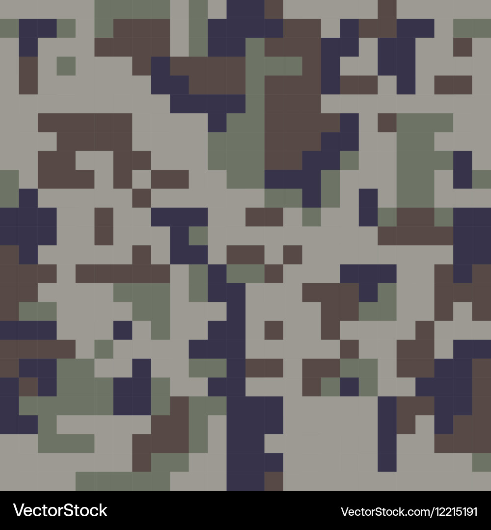 Pixel camo seamless pattern blue camouflage Vector Image