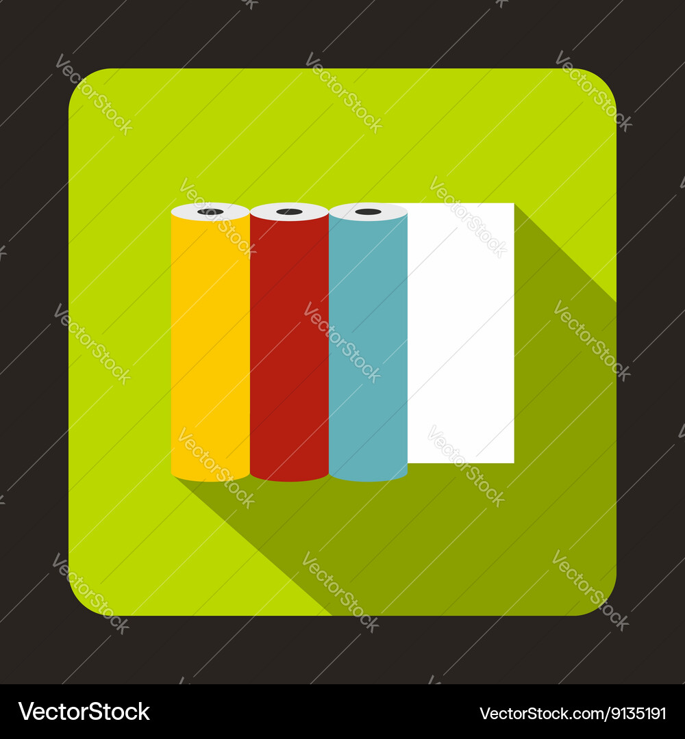 Rolls of colored paper icon flat style Royalty Free Vector