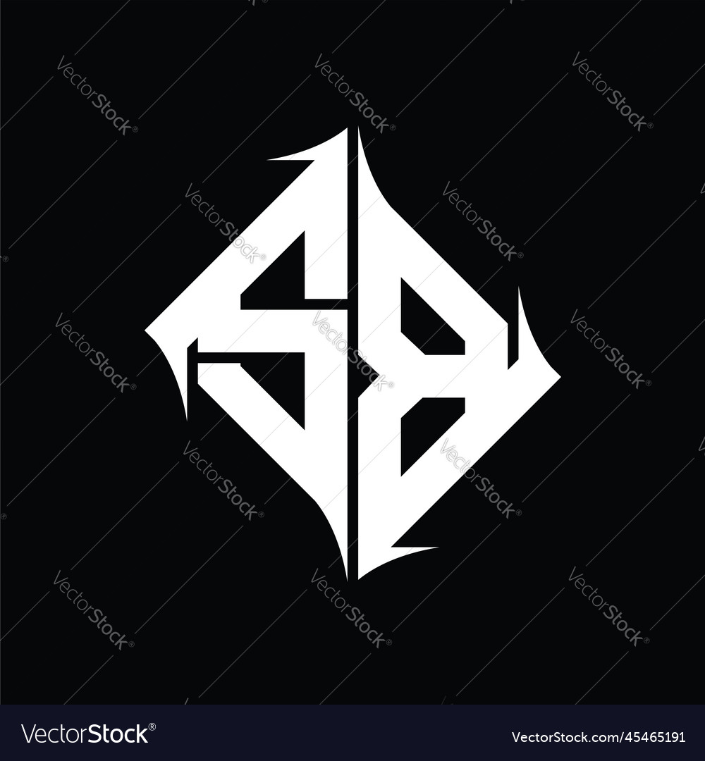 Sb logo monogram diamond abstract shape design Vector Image
