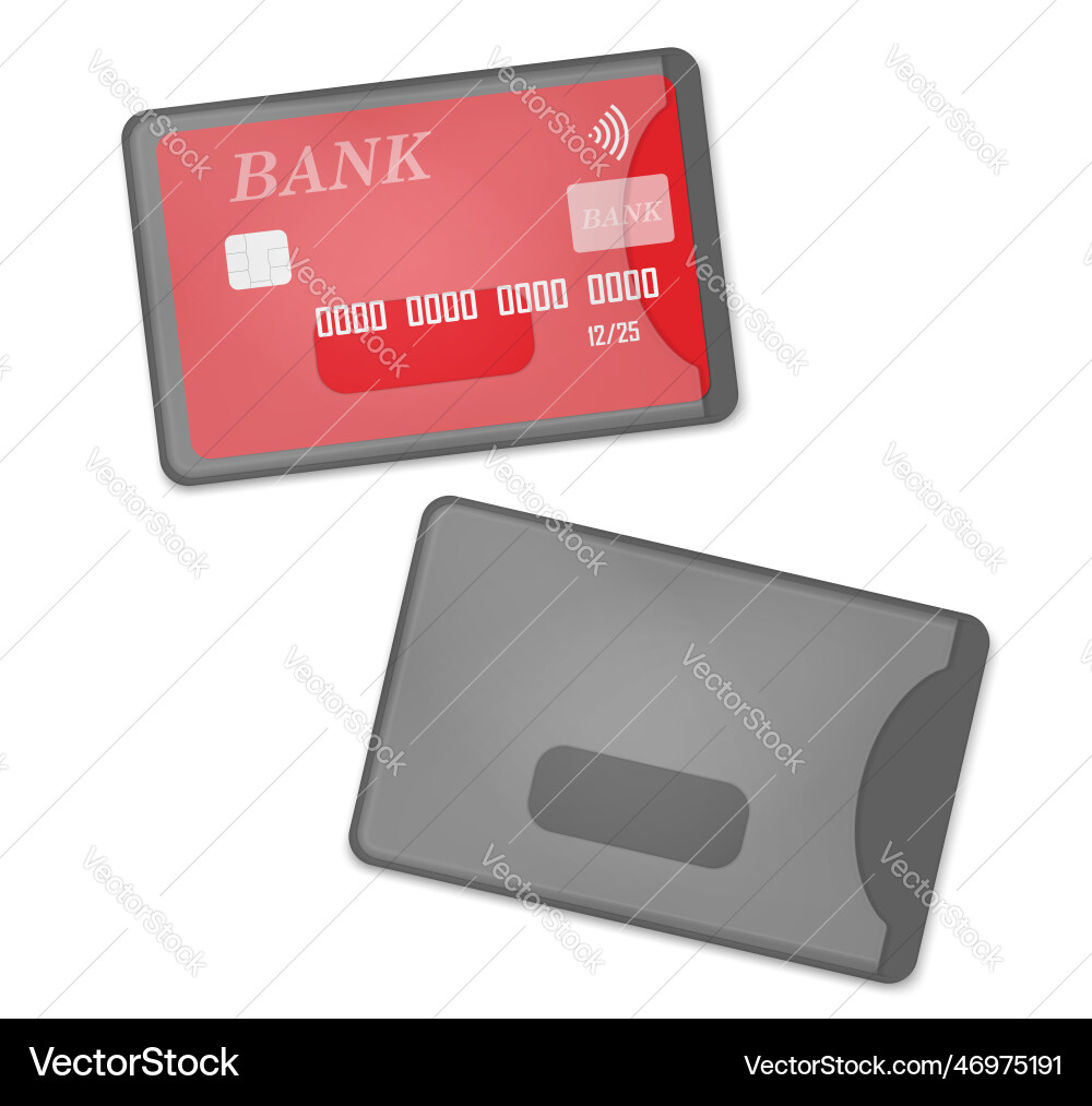 Transparent plastic card holder isolated on white Vector Image