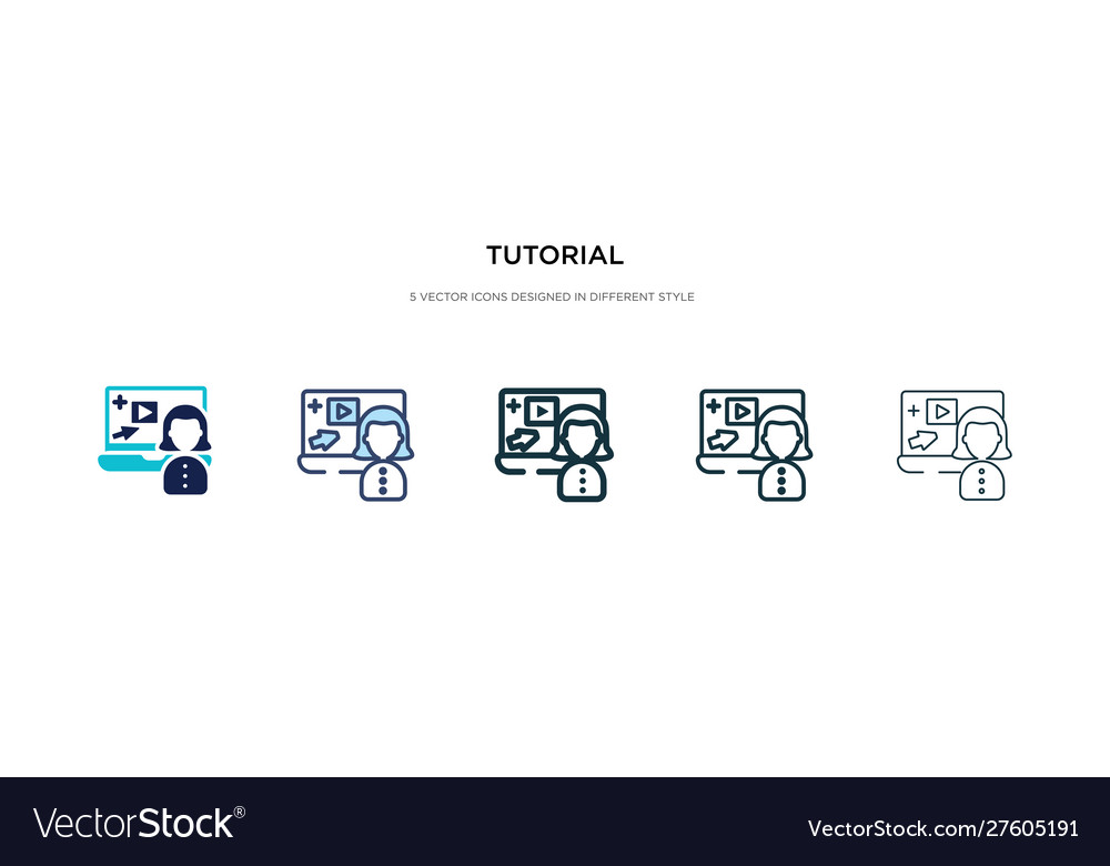 Tutorial icon in different style two colored Vector Image