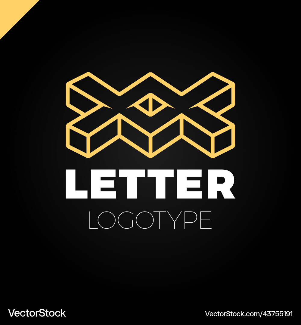 Two or double isometric letter x logo icon design Vector Image