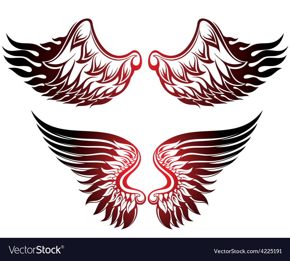 Wings set Royalty Free Vector Image - VectorStock