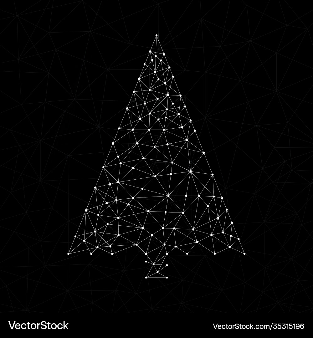 Abstract neon christmas tree with glowing lines Vector Image